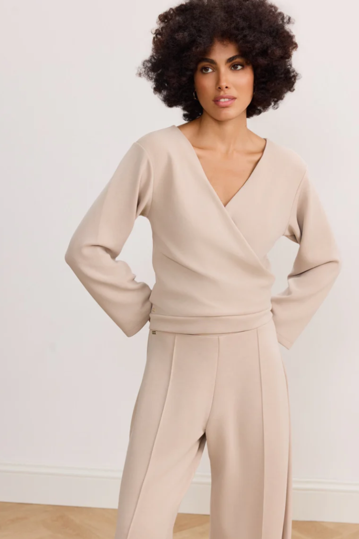 Lara Wrap Top – greige boutique